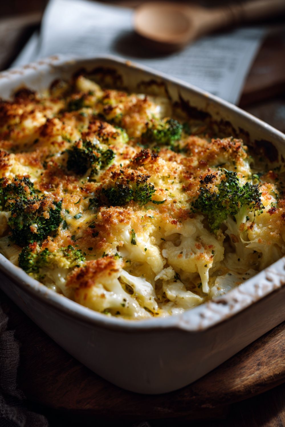 Low-Fat Broccoli Cauliflower Casserole Recipe | Well Cooked Meal