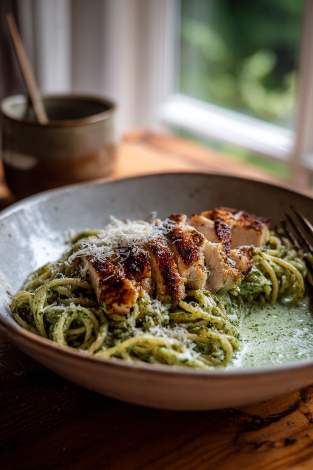 Low Fat Chicken Pesto Pasta Recipe | Well Cooked Meal