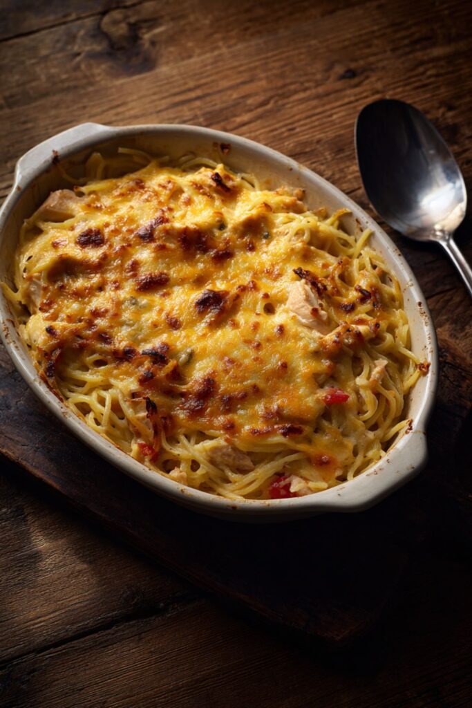 Low-Fat Chicken Spaghetti Casserole Recipe | Well Cooked Meal