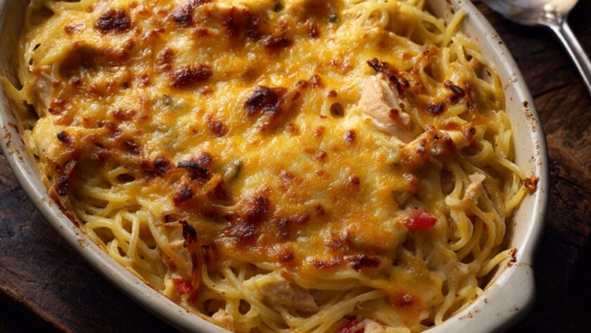 Low-Fat Chicken Spaghetti Casserole Recipe | Well Cooked Meal