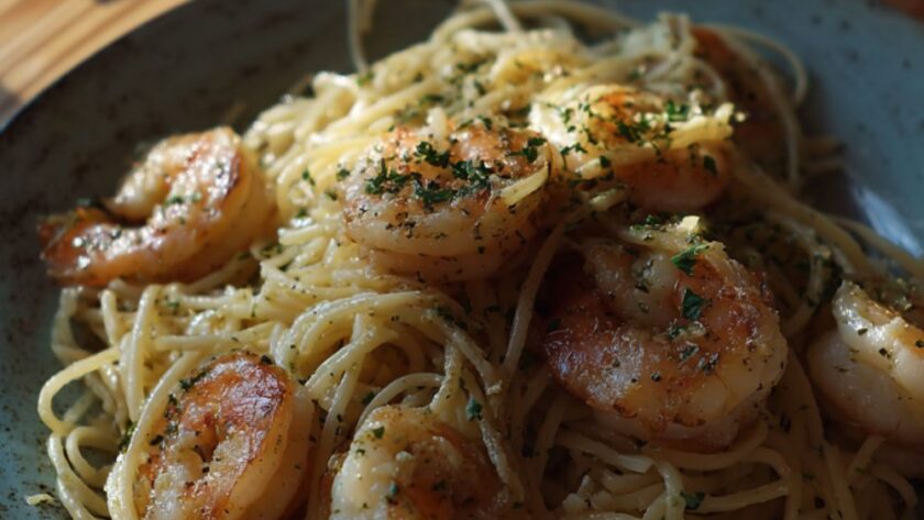 Low Fat Garlic Shrimp Pasta Recipe | Well Cooked Meal