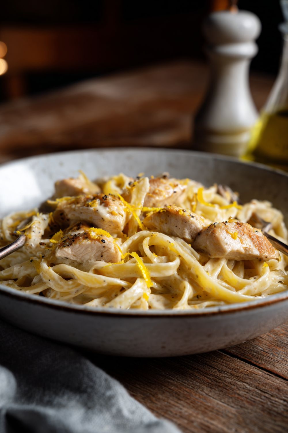 Low Fat Lemon Chicken Pasta Recipe | Well Cooked Meal