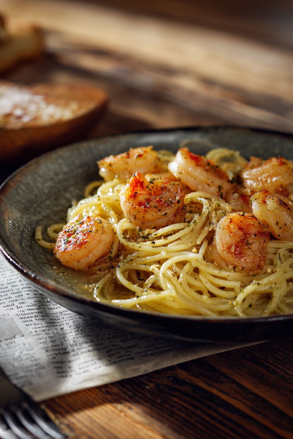 Low Fat Shrimp Scampi Pasta Recipe | Well Cooked Meal