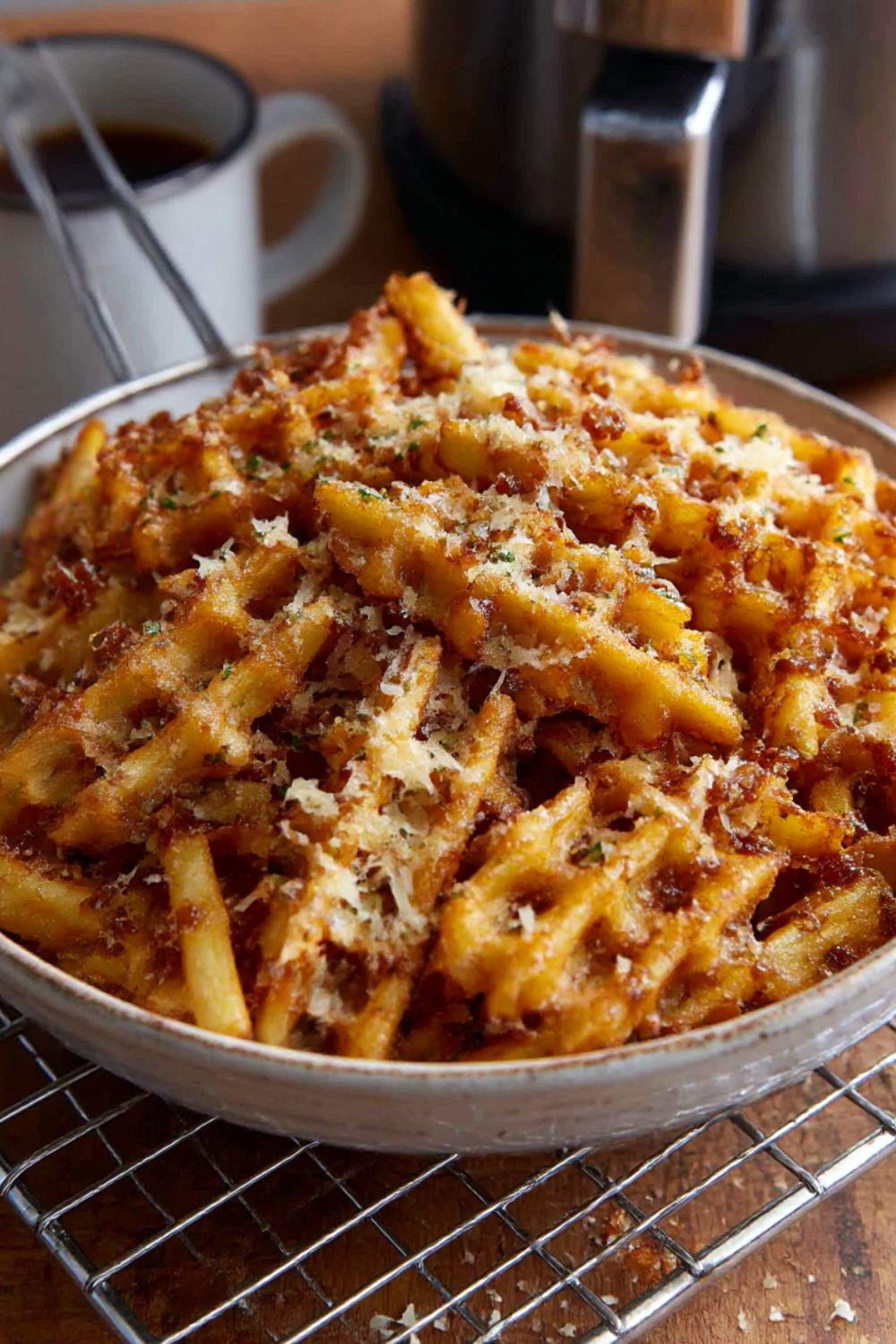 Thin and Crispy Waffle Fries Recipe | Well Cooked Meal